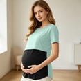 AKOEE Women's Maternity Tops Colorblock Soft Double Layer Breastfeeding ...