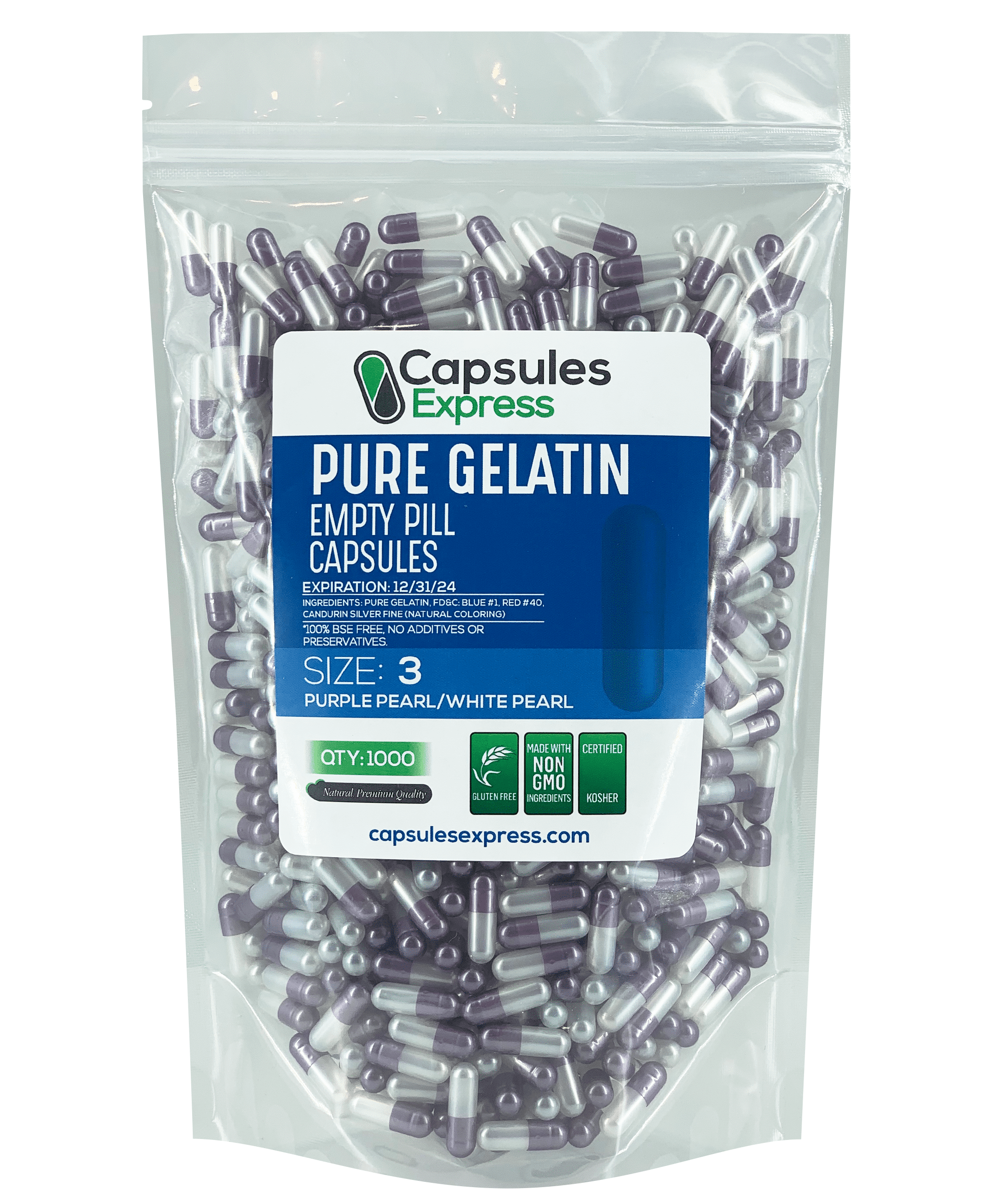 XPRS Nutra Size 3 Empty Capsules - 5,000 Count Colored Empty Gelatin ...