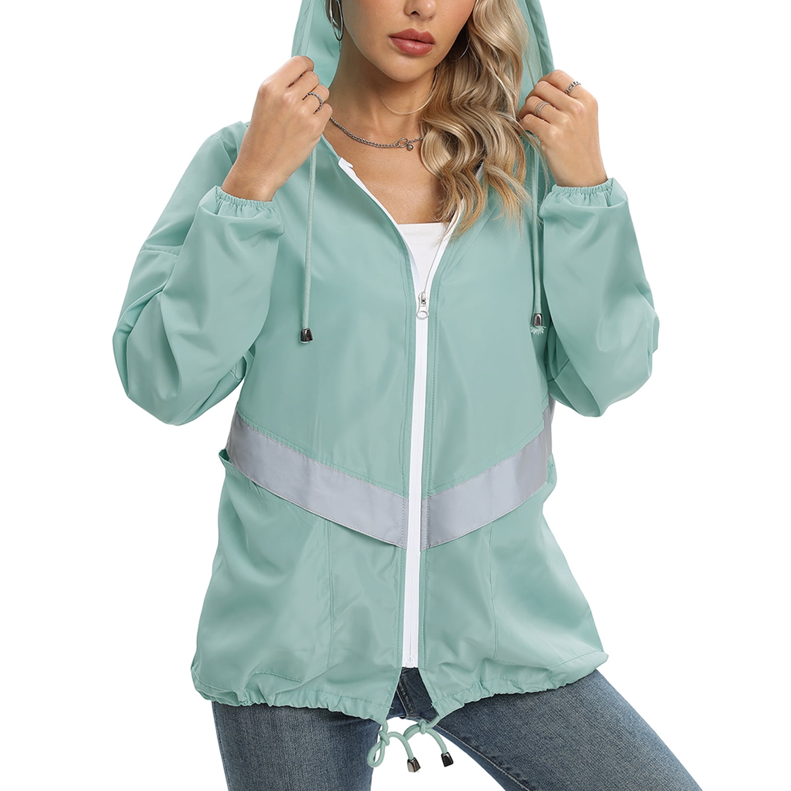 Valcatch Lightweight Rain Jacket for Women Outdoor Waterproof Hooded ...