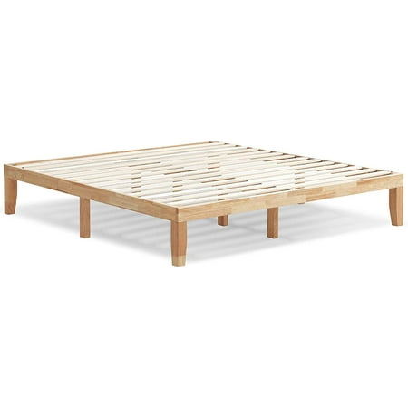 Frie 14 Inches Wood Platform Bed Frame, Solid Wood Mattress Foundation ...