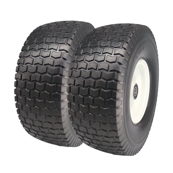 11x6.00-5 Flat Free Tire with 3/4 & 5/8 Bearings Zero Turn Mower, 5.9 ...