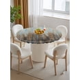 Brown Blue Gradient Round Fitted Tablecloth with Elastic Edge, Modern ...