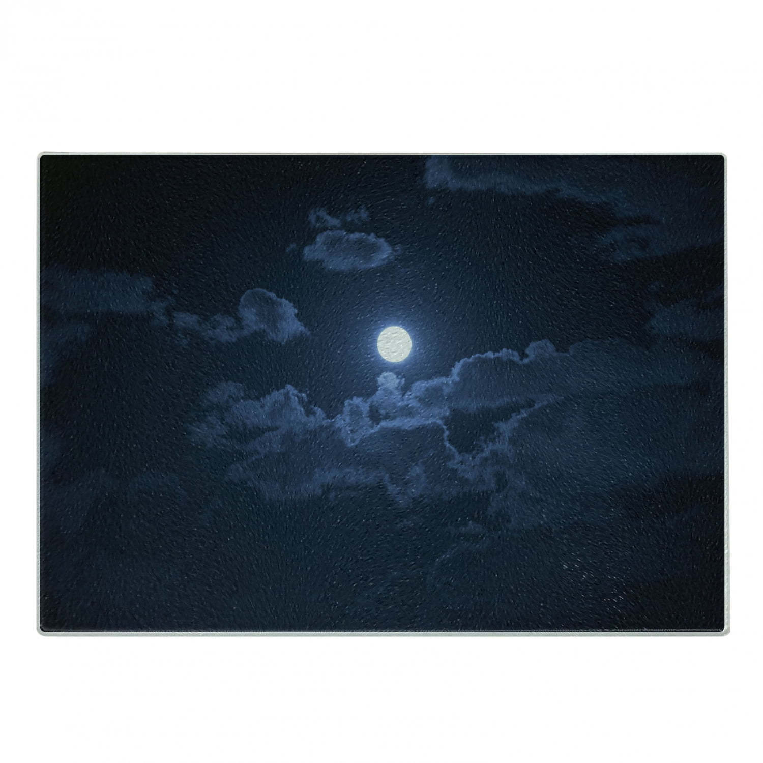 Night Cutting Board, Full Moon Appearing Among Dark Clouds Scenic ...