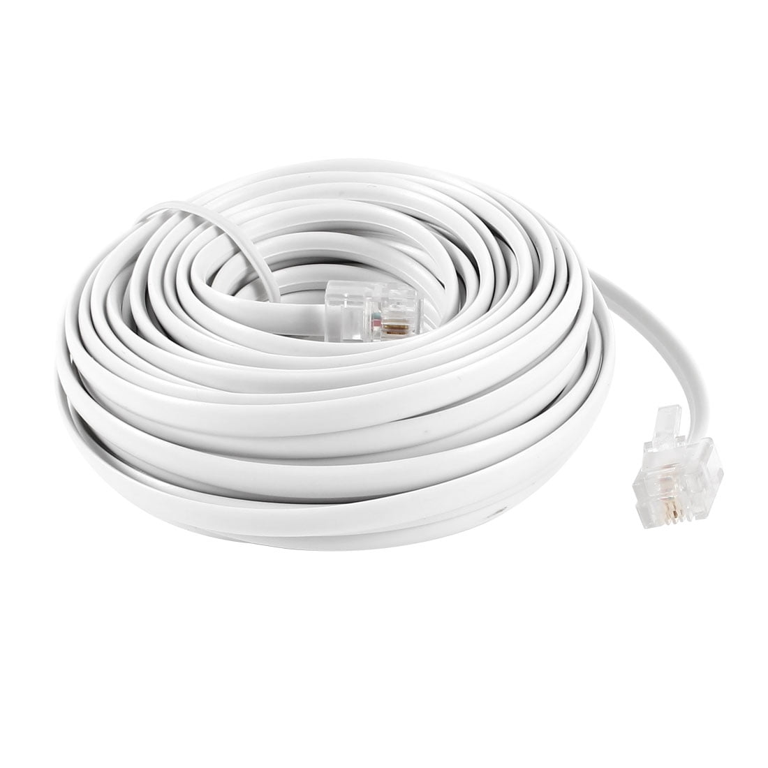 RJ11 6P2C Modular Telephone Phone Cables Wire Cord Line White 9M 30ft ...