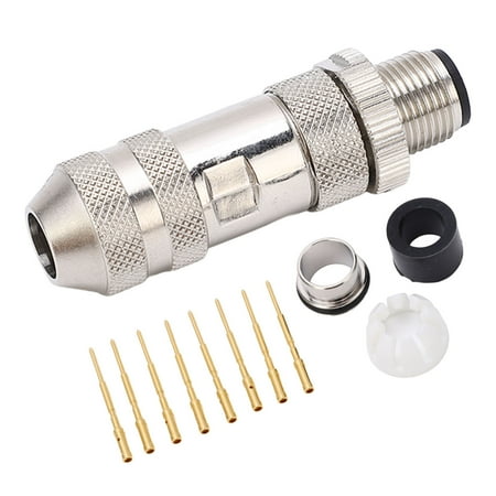 M12 8 Pin Sensor Connector, High Conductivity 4.0MM-7.5MM Wire Diameter ...