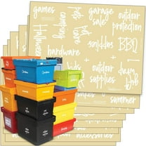Talented Kitchen Storage Labels Set, 136 Water-Resistant White Script ...
