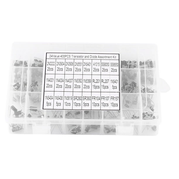 Three Pin Transistor,400pcs 24 Values Transistors Transistorand Diode ...