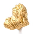 304 Stainless Steel Finger Rings for Women Heart Real 18K Gold Plated ...