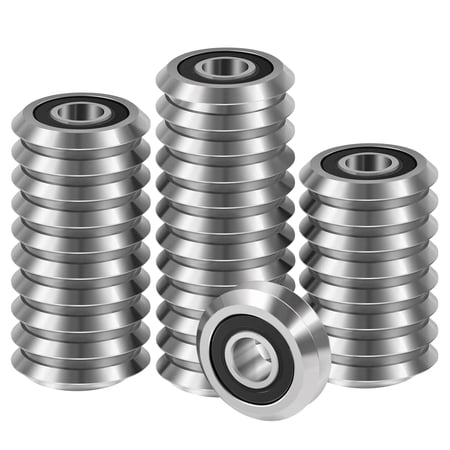 Sunluway 16 Pack RM2-2RS 3/8'' Roller Ball Bearing Double Sided Rubber ...