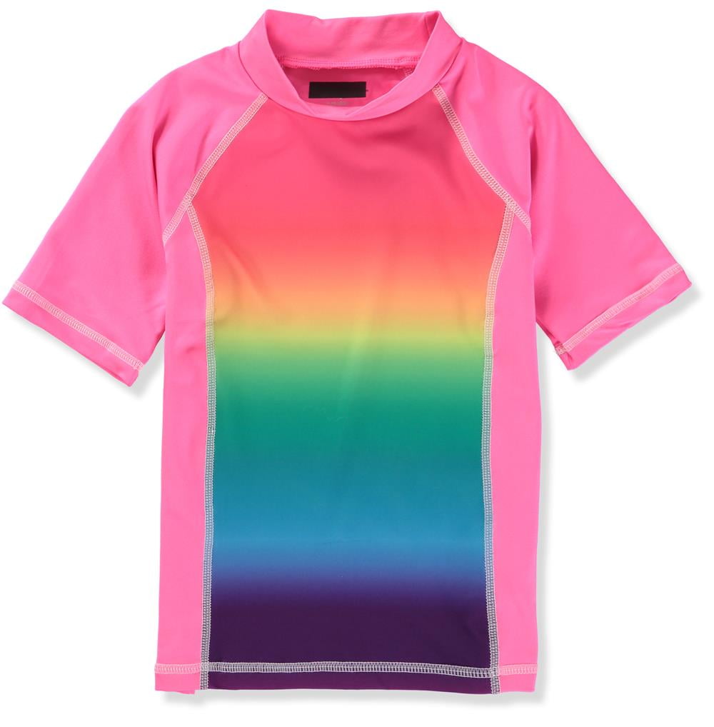 Rash Guard Girls 4-16 Short Sleeve Rash Guard Multi 6/6X - Walmart.com