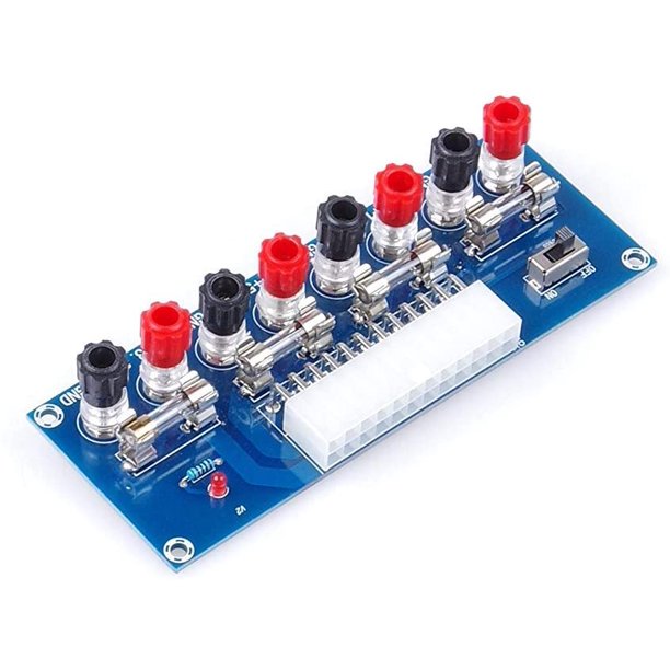 Benchtop Power Board 24 Pin Computer ATX Power Supply Breakout Adapter ...