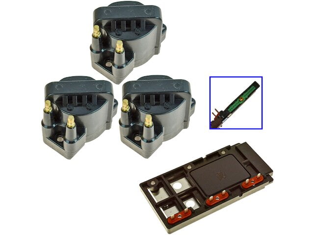 Ignition Coil Set with Control Module 4 Piece - Compatible with 2000 - 2005 Chevy Impala 3.8L V6 ...
