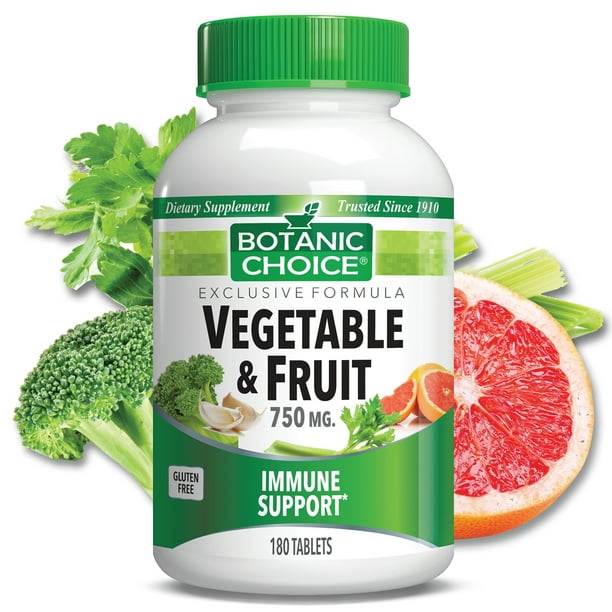 Botanic Choice Vegetable & Fruit Whole Food Supplement, 180 tablets ...