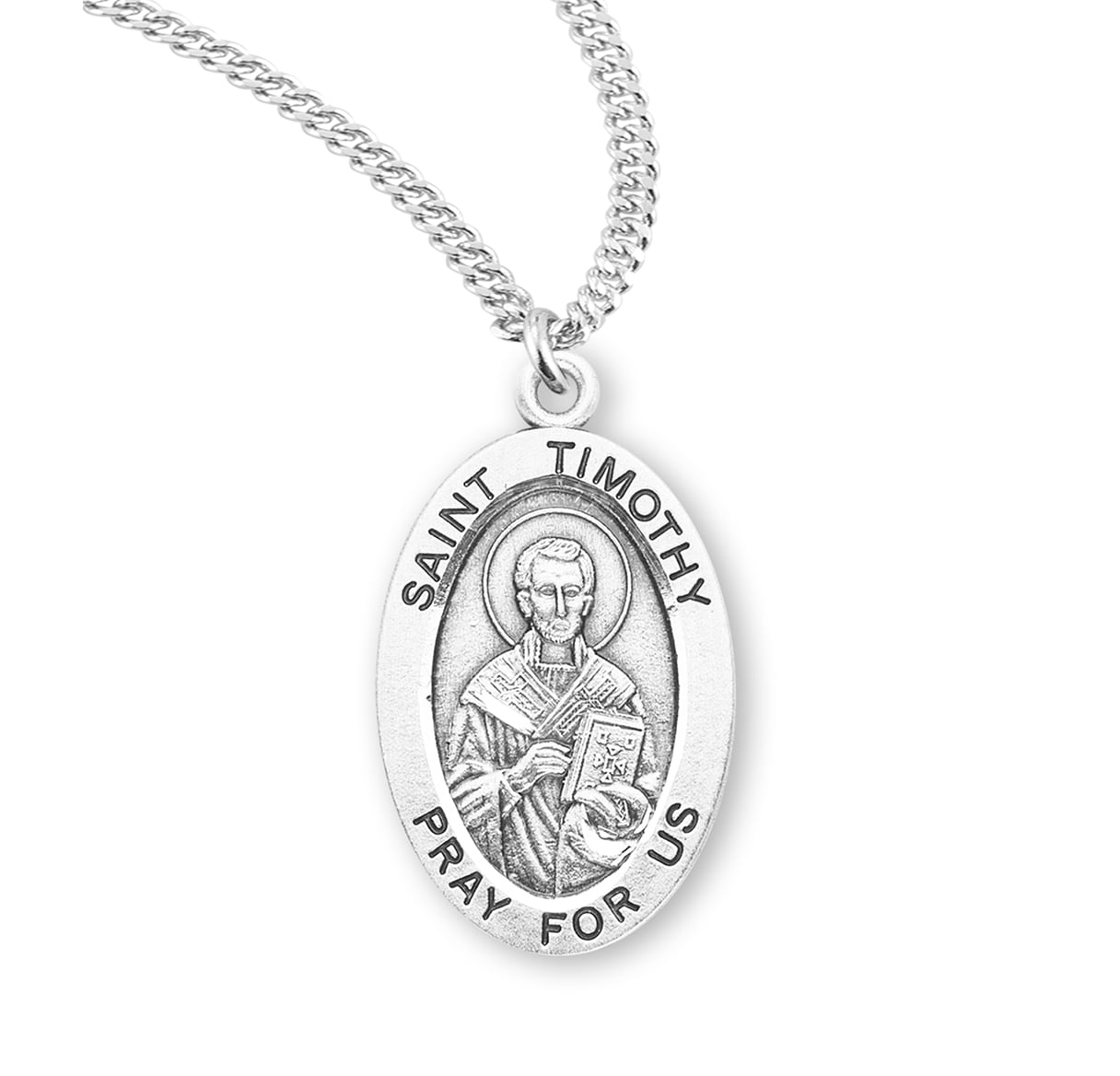 St. Timothy Sterling Silver Medal Necklace - Walmart.com