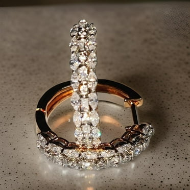 Swarovski STONE HOOP PIERCED EARRINGS, PINK, ROSE GOLD PLATING 5383938 ...