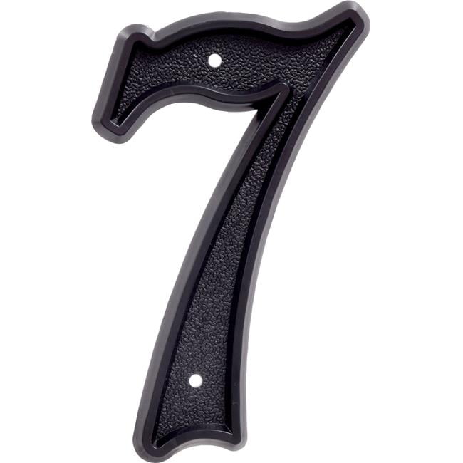 Hillman Group 6 in. Matte Black Plastic House Number - 7 - 6 Piece ...