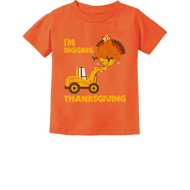I'm Digging Thanksgiving Shirts for Boys Toddler Kids Tractor Turkey ...