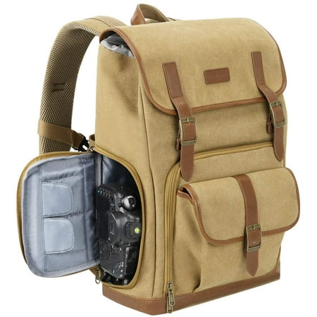 Lumana Canvas Camera Backpack for DSLR Photography Backpack with Quick ...