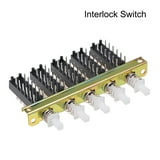 Uxcell Interlock Push Button Switch Piano Type Double Throw Metal Black ...