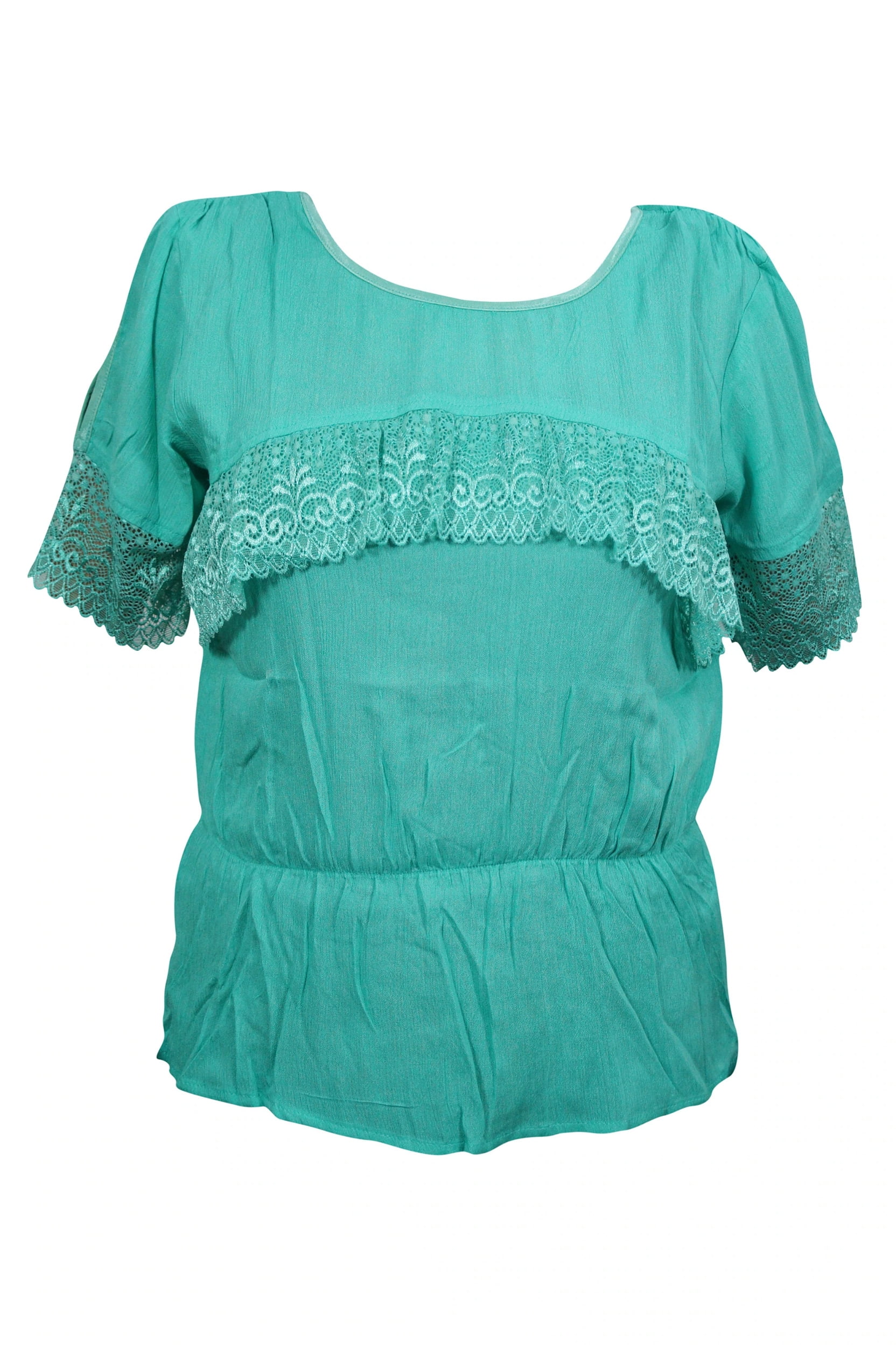 Bohemian Blouse, Gypsy Top, Green Lace Top, Hippy Chic M - Walmart.com