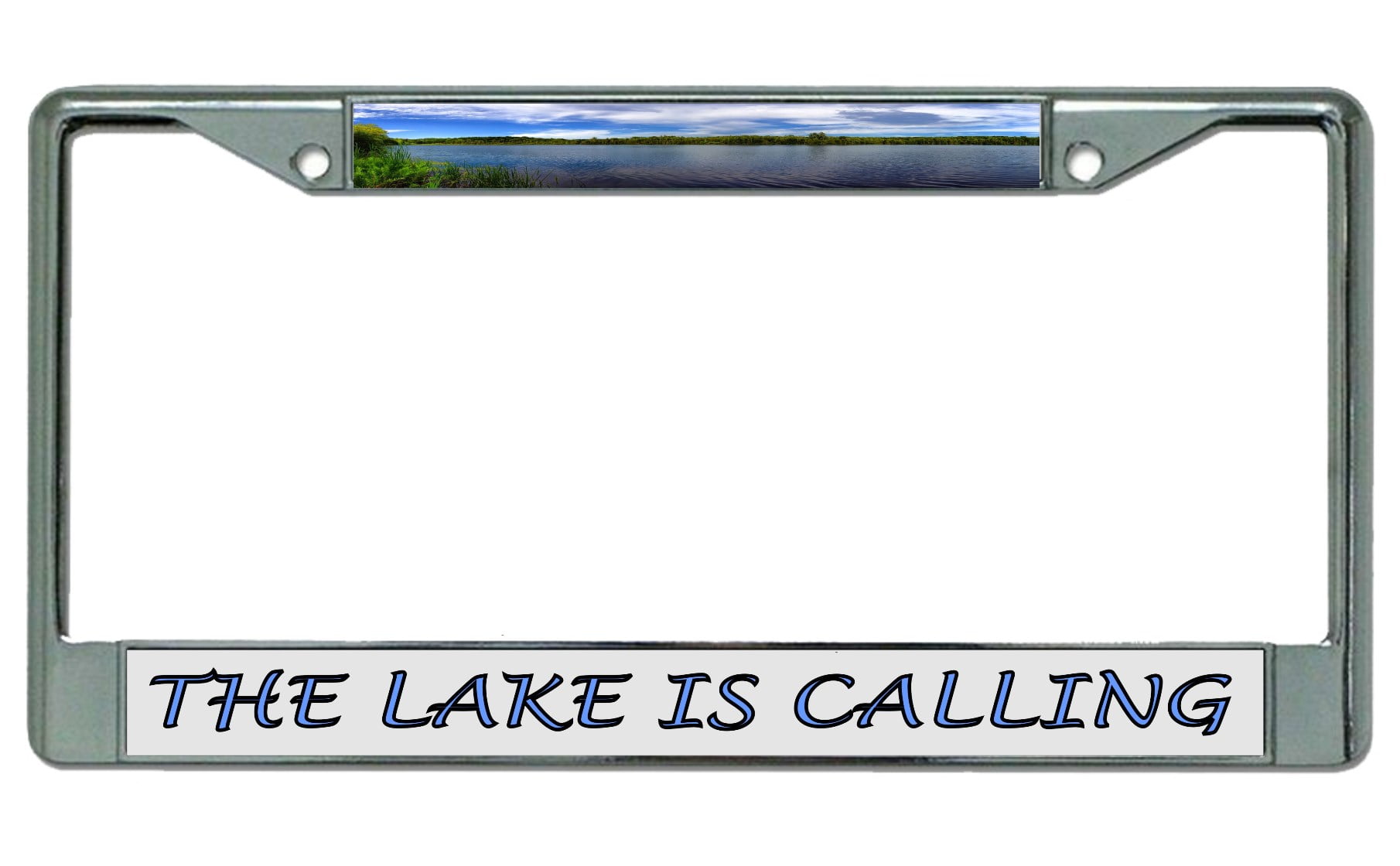 The Lake Is Calling Chrome License Plate Frame - Walmart.com