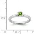 Sterling Silver Low 4mm Round Peridot Ring - Walmart.com