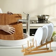 KQJQS Wooden Dish Rack Bamboo Drying Rack Stand Pot Lid Holder Kitchen ...