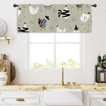 Rooter Chicken Cute Kitchen Curtain Valance 54W x 18H Rod Pocket ...