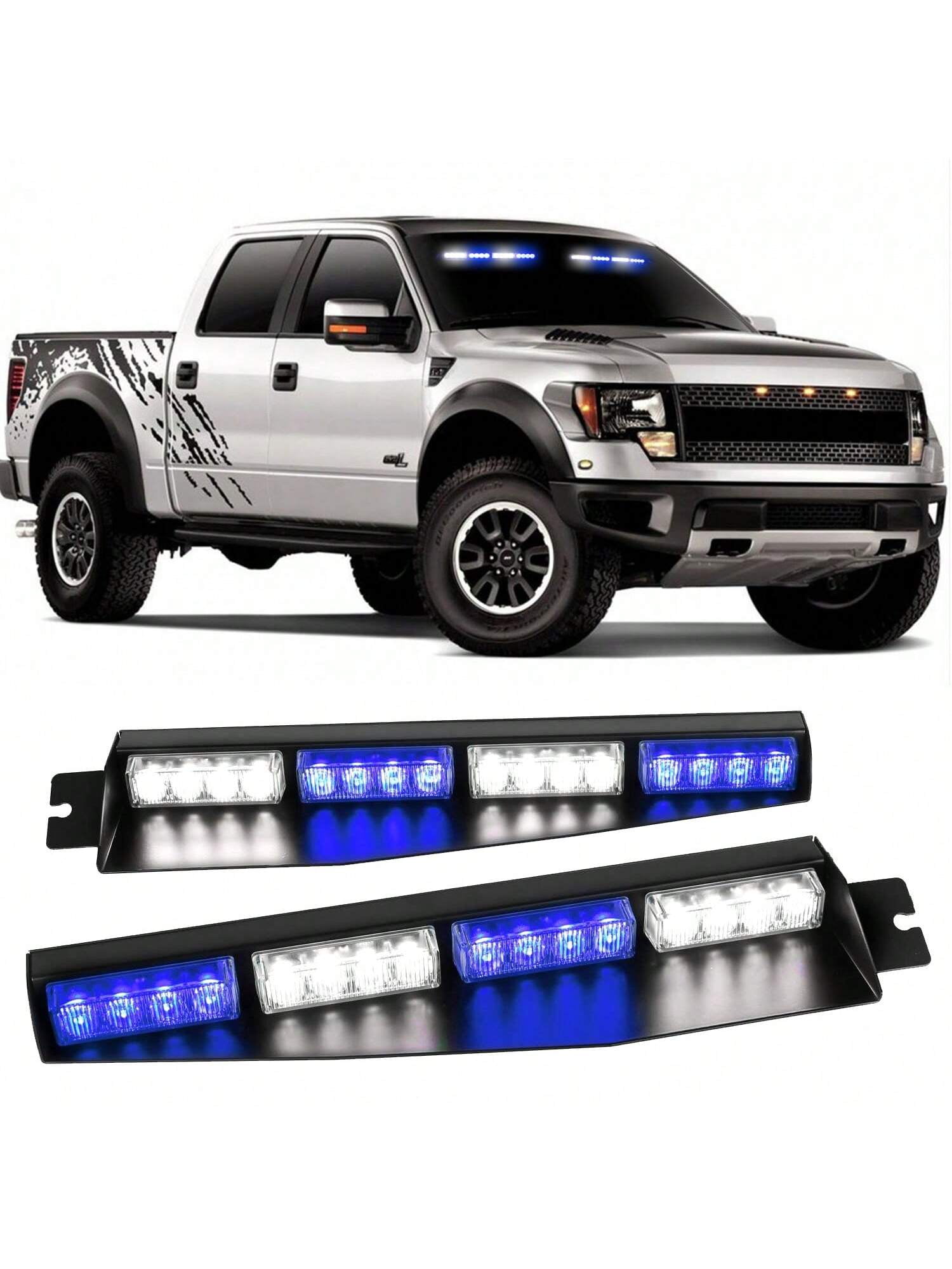 32 LED Visor Strobe Light Bar Interior Windshield Sunvisor Emergency ...