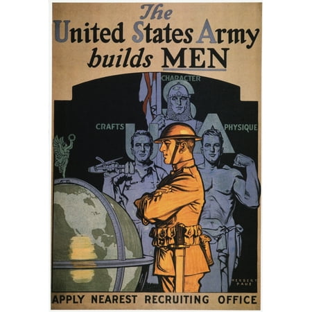 World War I: Army Poster. /N'The United States Army Builds Men ...