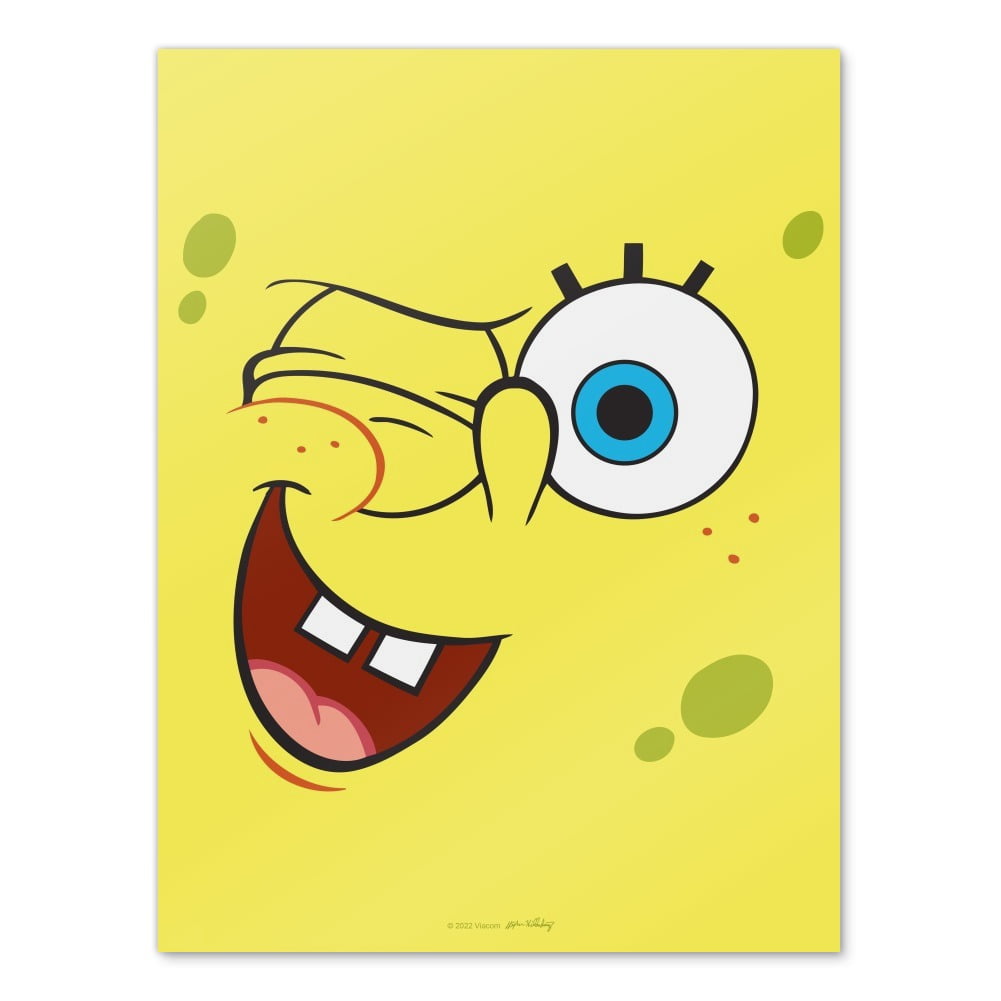 SpongeBob Winking Face Wall Art Picture Paper Poster Décor Home ...