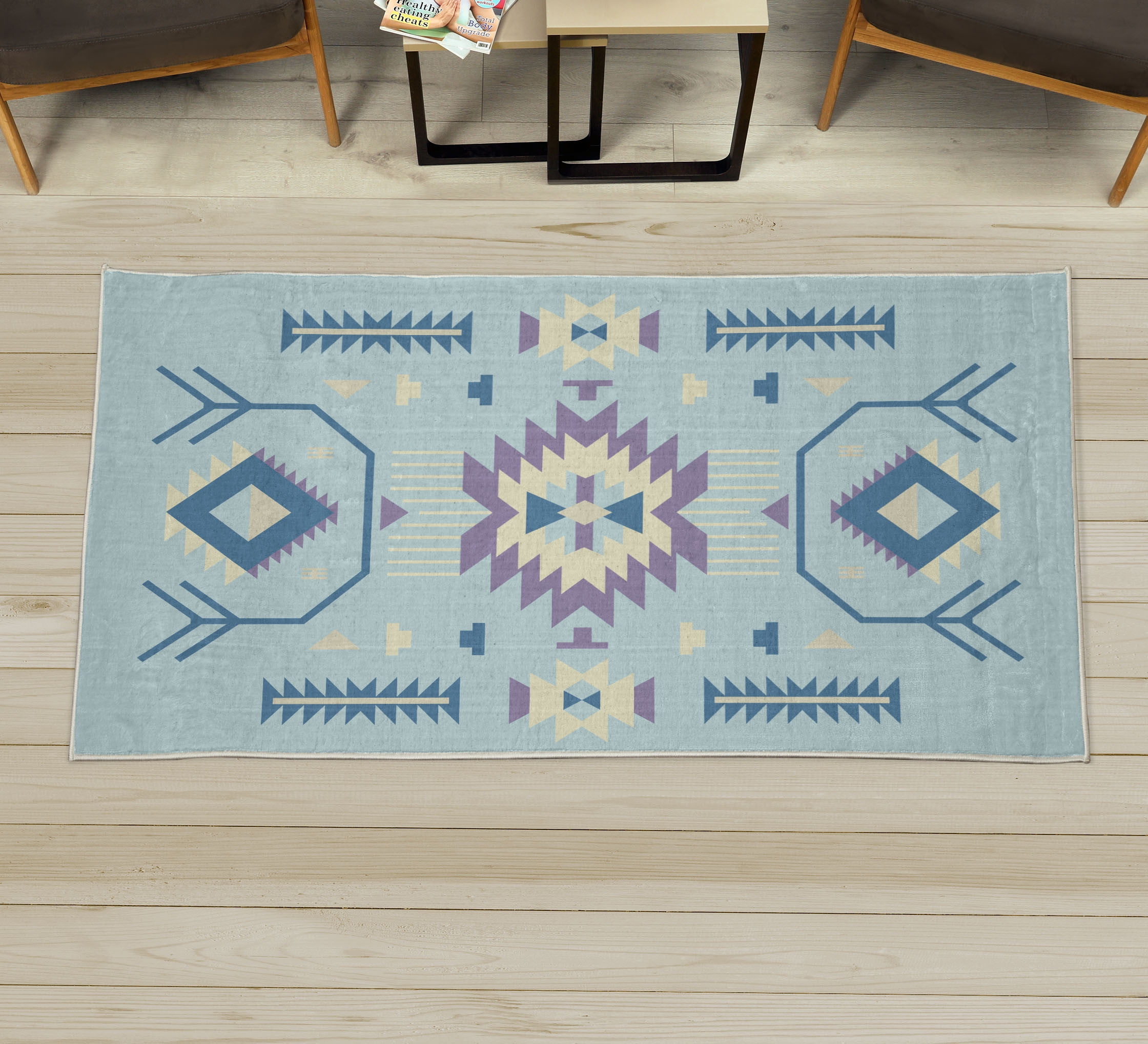 Southwestern Decorative Rug, Ethnic Illustration of a Zigzags Design ...