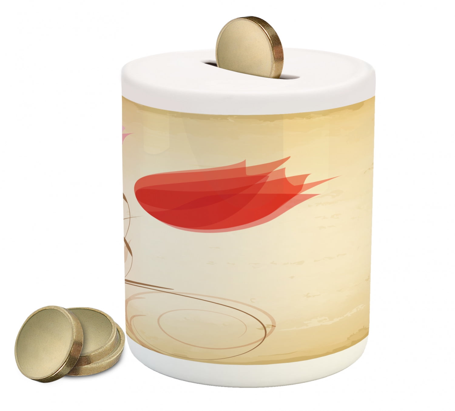 Floral Piggy Bank, Tulips Flourishing Florets Essence Nature Beauty ...