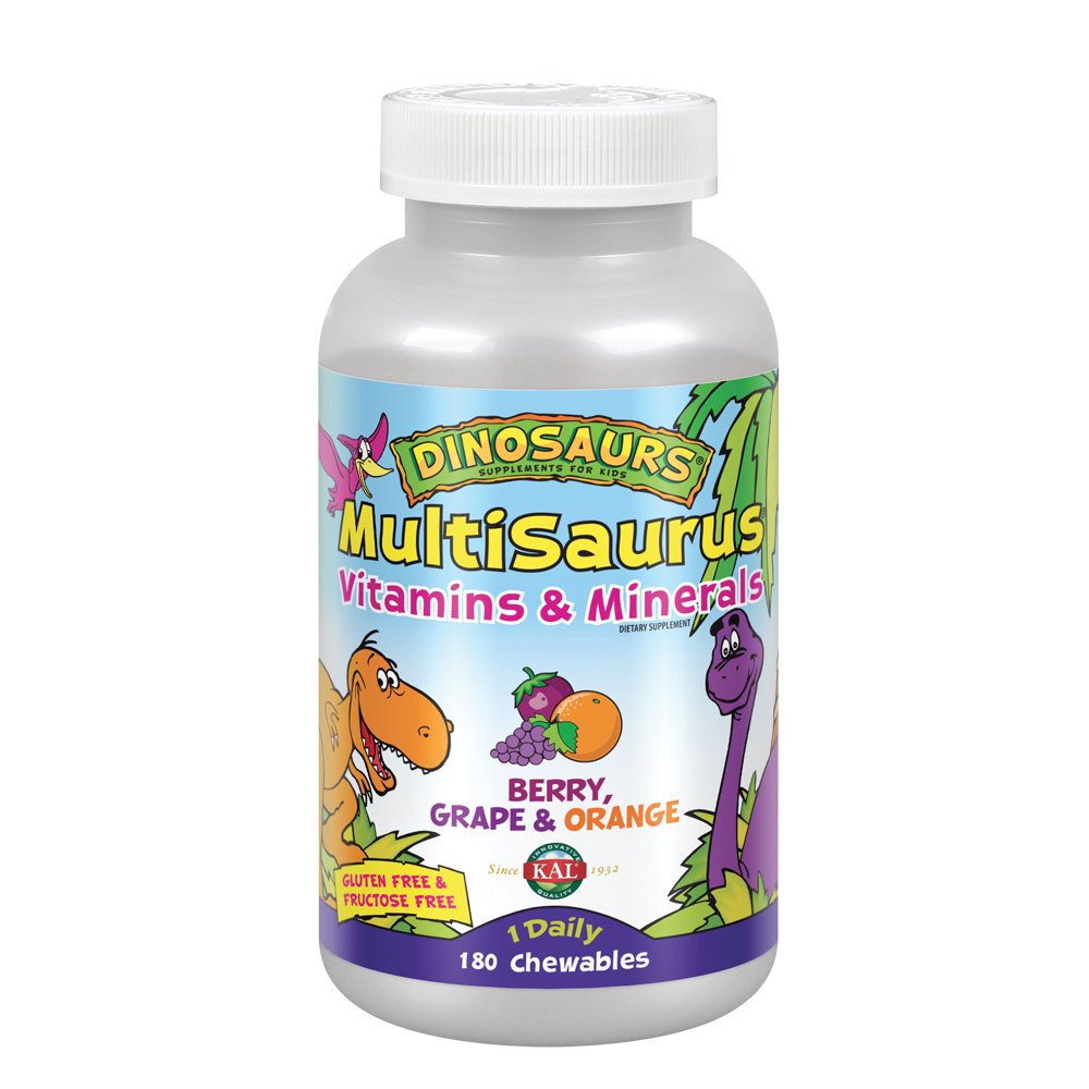 KAL Kids MultiSaurus Vitamins & Minerals | Berry, Grape & Orange Flavor ...