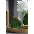 CC Home Furnishings Fern Leaf Glass Vase - 6" - Green and Gold ...
