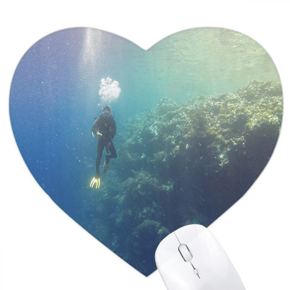 Ocean Water Diving Science Nature Picture Heart Mousepad Rubber Mat ...
