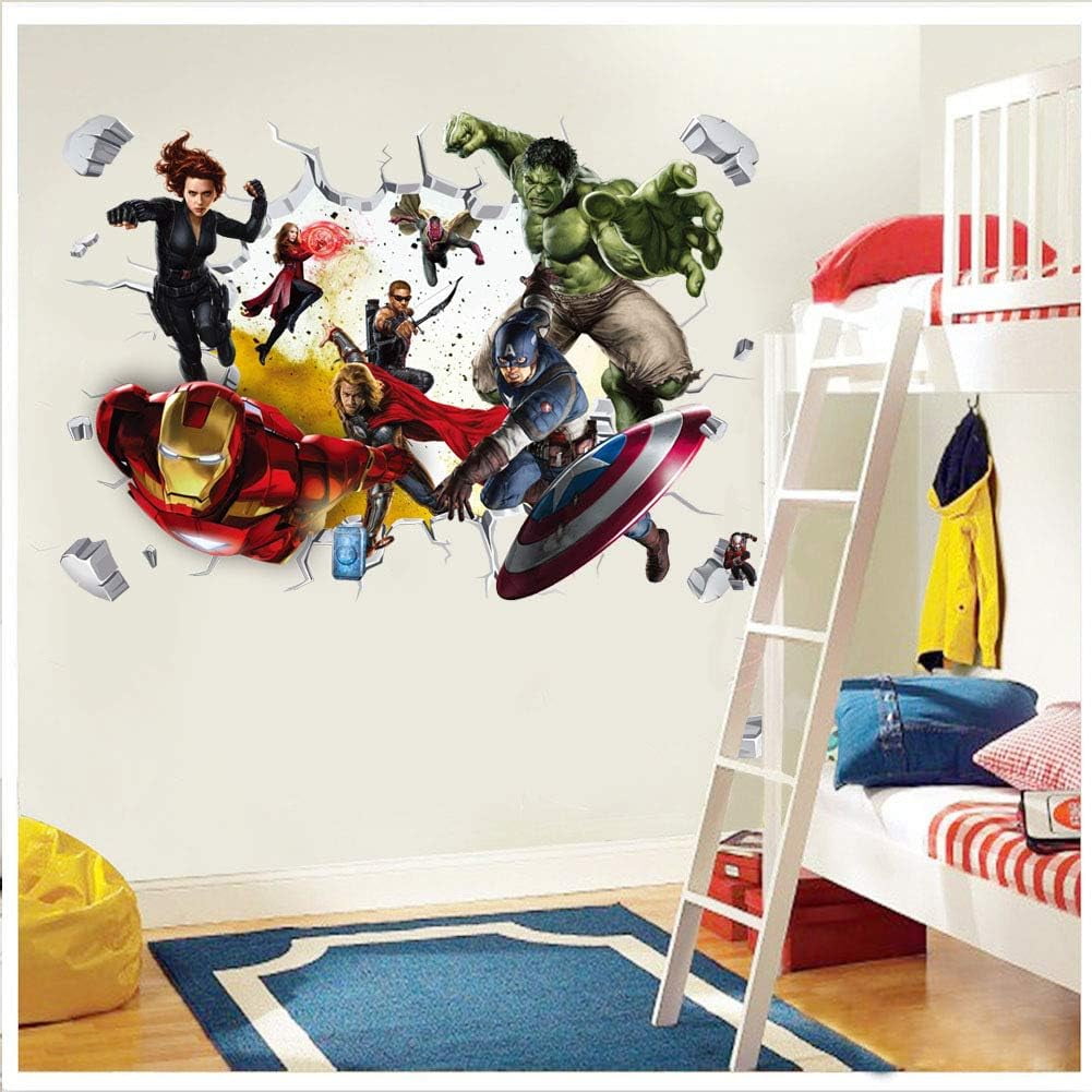 Click here for Laicaiw Superheroes Wall Decals 3d Breaking Throug... prices