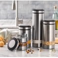 Airtight Glass Canister Set of 4 with Stainless Steel Sleeve for ...