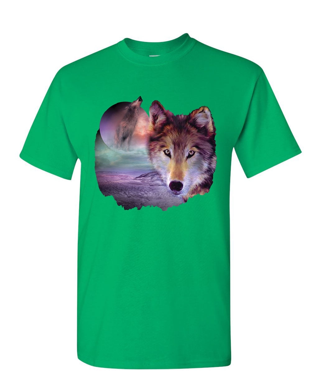 Tee Hunt Wolf Howling at Moon T-Shirt Wilderness Wildlife Wild Wolf ...
