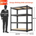 REIBII 4-Shelf Garage Shelving Freestanding Shelves Adjustable Steel ...