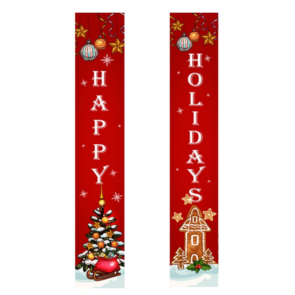 Happy Holidays Porch Banner Sign, Christmas Holiday Front Door ...