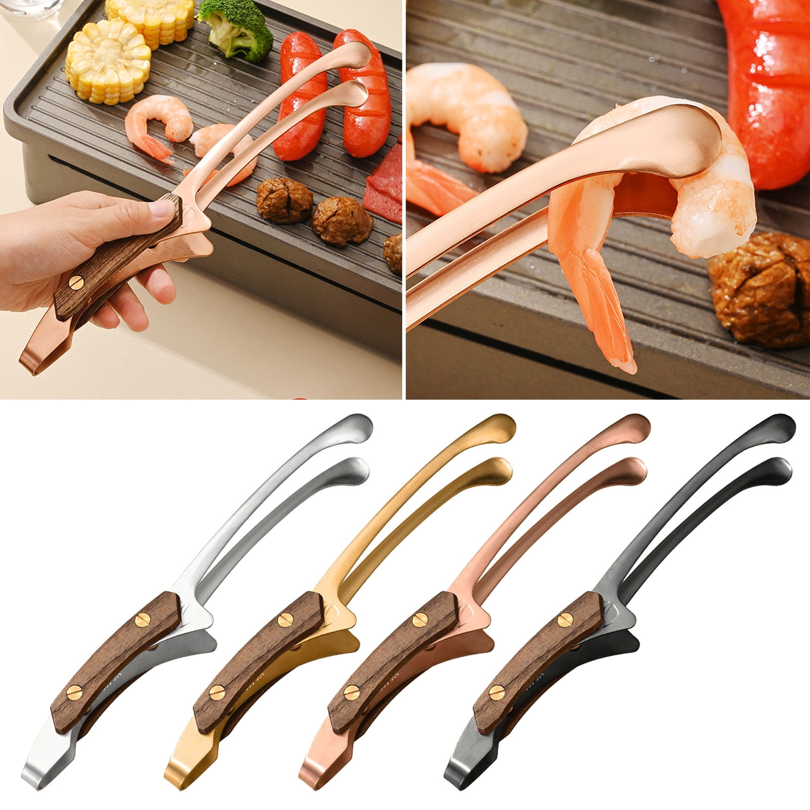 Meijuhuga Grill tongs kitchen tongs stainless steel kitchen tongs ...