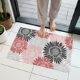 Black Gray Red Pink Sunflower Door Mat 16x24 Inch Abstract Blooming ...