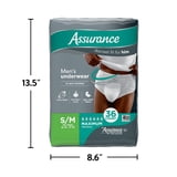 Assurance Men's Incontinence Underwear, S/M, Maximum Absorbency (36 ...