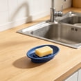 Boat-Shaped Silicone Soap Dish with Drain, Self Draining Soap Holder ...