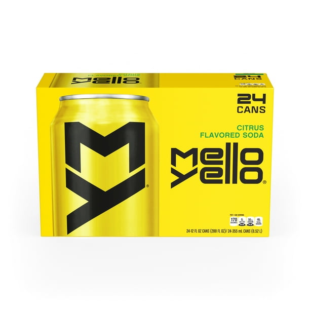 Mello Yello Citrus Soda Pop, 12 Fl Oz, 24 Pack Cans - Walmart.com