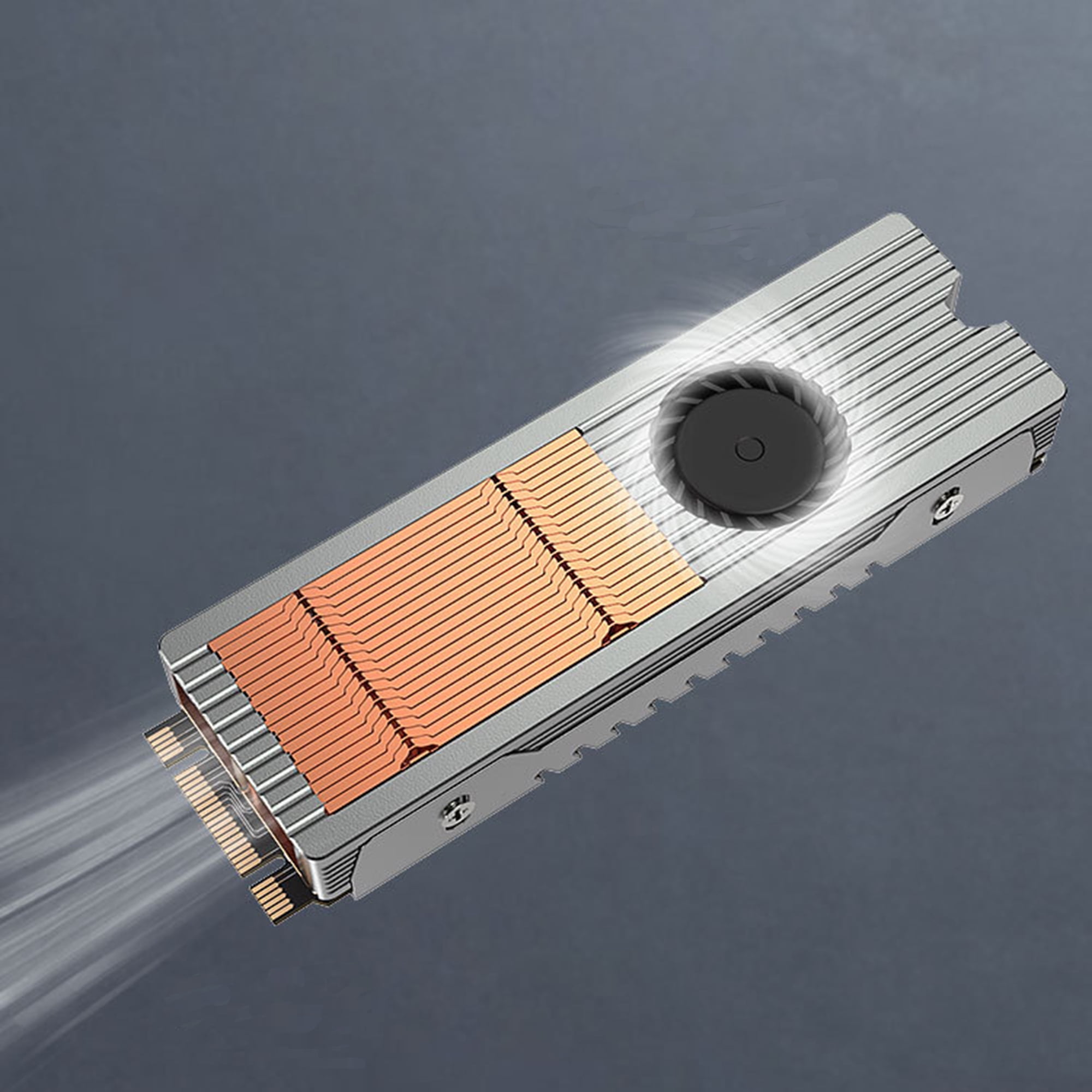 M.2 SSD Heatsink Aluminum Copper Double-Sided Heatsink Plus With Fan ...