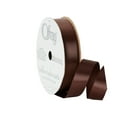 Offray Satin Ribbon, Brown, 5/8 inch x 18 feet, Polyester, Single Face ...