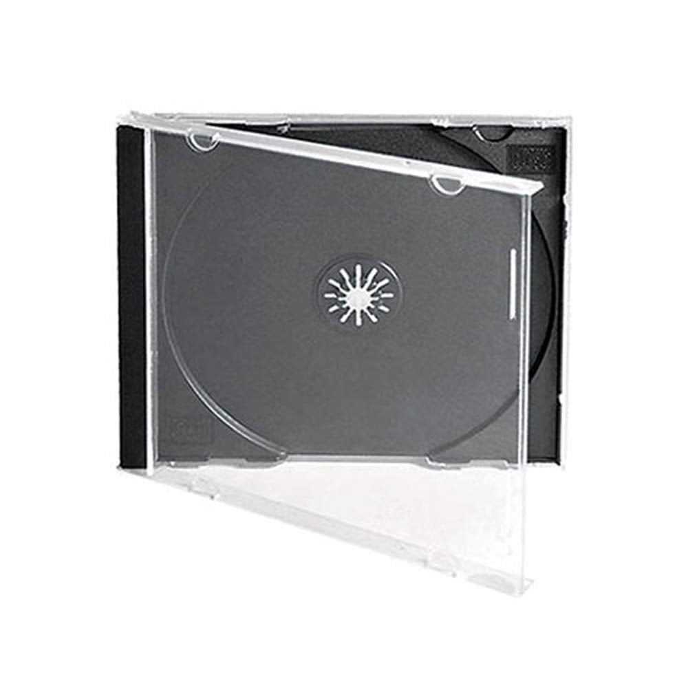 Maxtek 10.4 mm Standard Single Clear CD Jewel Case with Assembled Black ...