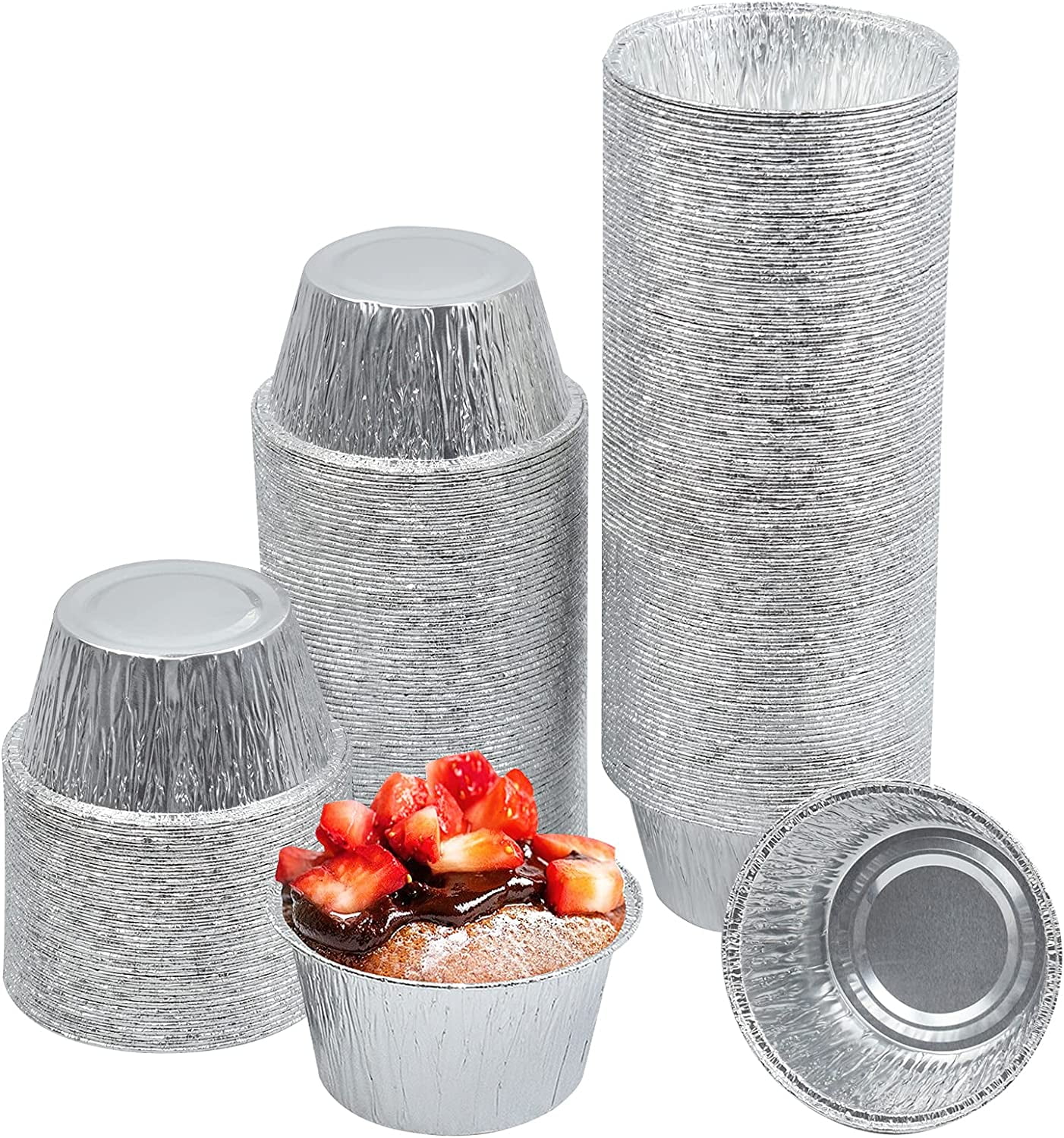 Cupcake Liner, 100 Pack Aluminum Foil Baking Cups Cupcake Pan 4 Ounce ...